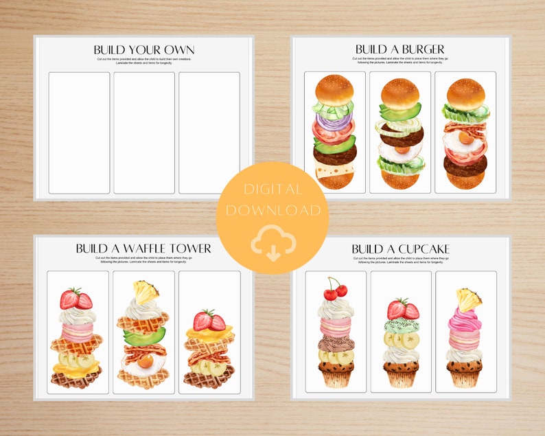 Build a Sandwich Activity 7 Different Build Sheets Preschool Learning ...