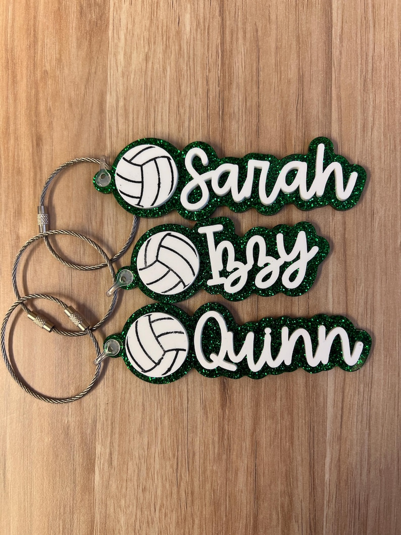 Personalized Sports Bag Tag | Custom Acrylic Team Gift | Volleyball ...
