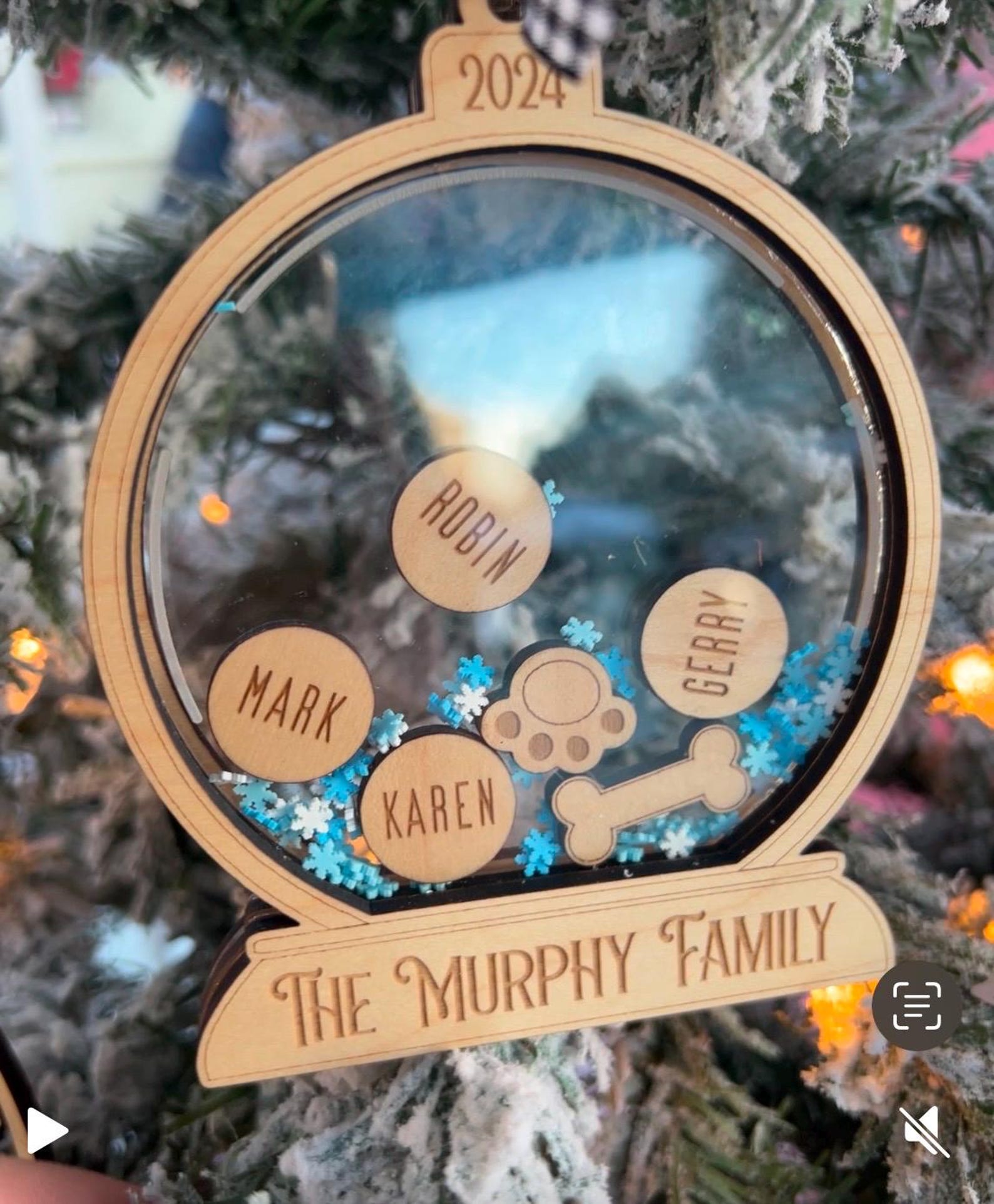 Personalized Snow Globe Family Ornament: Laser Engraved Shaker - Etsy
