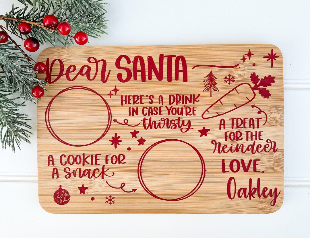 Santa Tray - Personalized With RED Ink Fill Option - Etsy