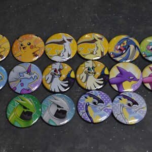 Electric Type Pokemon Pinback Buttons 32mm Pikachu, Eelektross ...