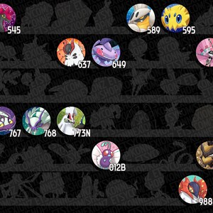 Bug Type Pokemon Pinback Buttons 32mm Caterpie, Butterfree, Volcarona ...