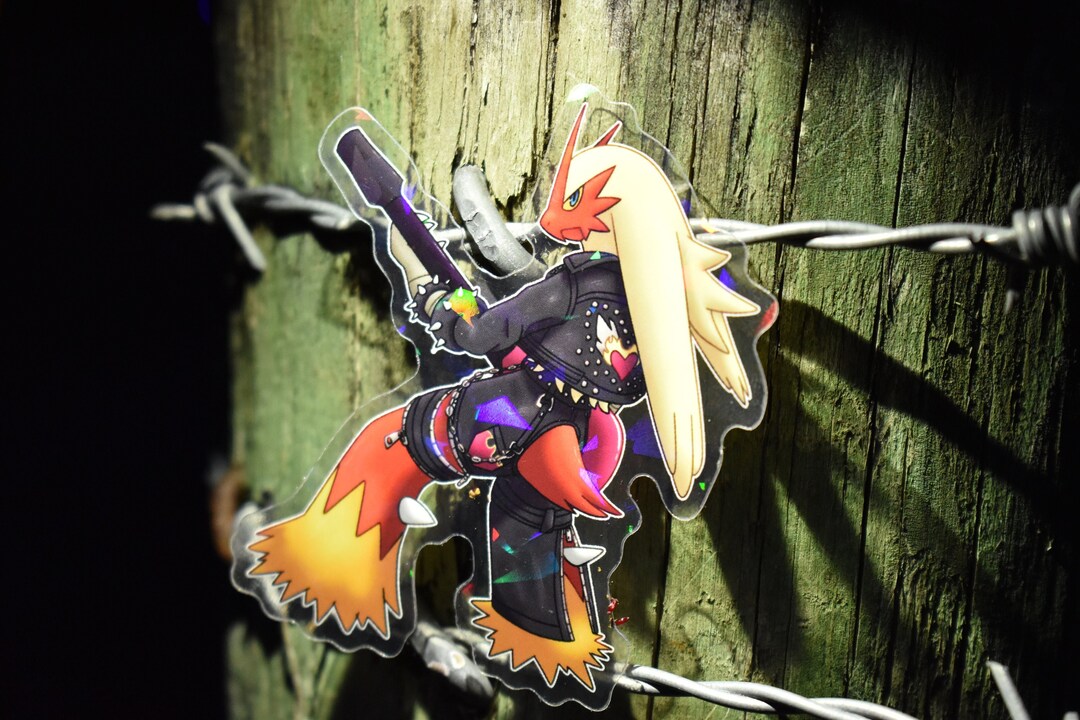 Transparent Holographic Punk-style Blaziken Stickers 3 - Etsy
