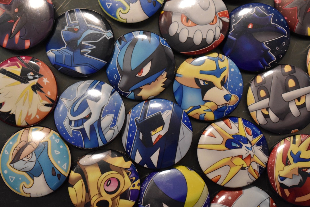 Steel Type Pokemon Pinback Buttons 32mm Dialga, Arceus, Cobalion ...
