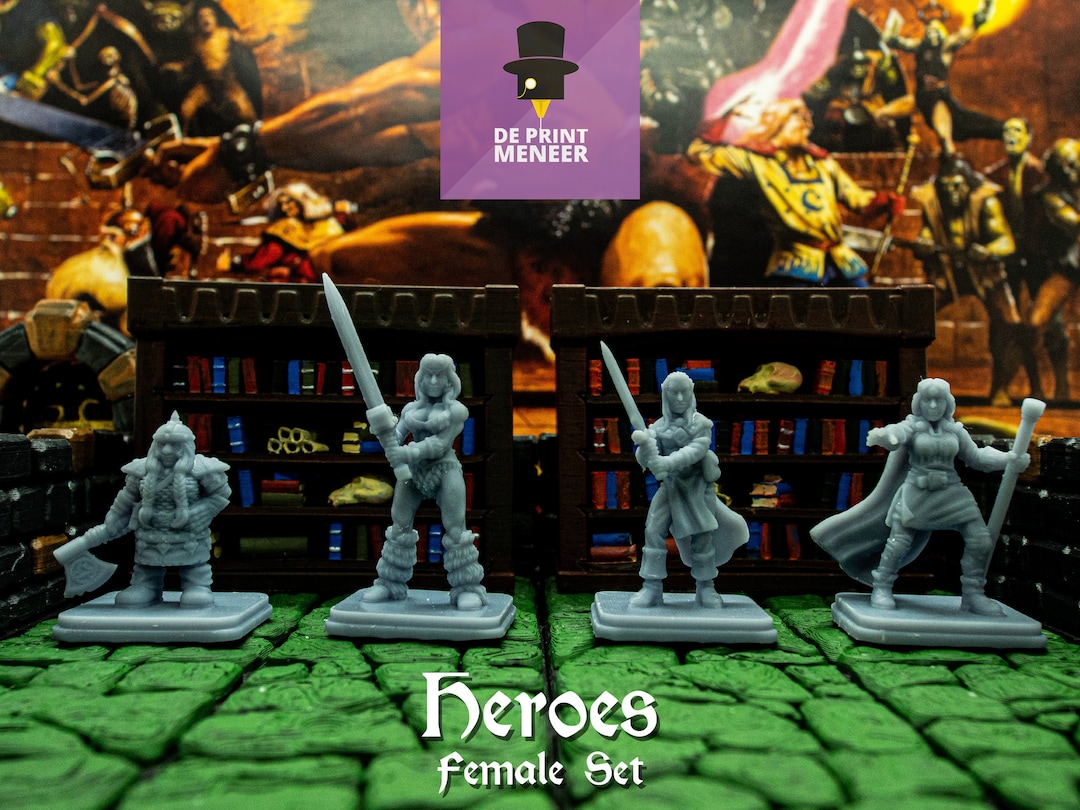 Heroquest Female Heroes Set Mini's 3D Print - Etsy UK