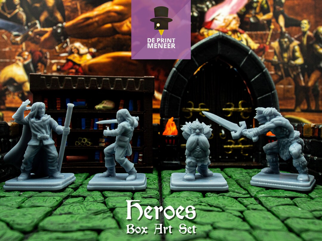 HeroQuest Box Art Heroes Set Mini's 3D print - Etsy.de
