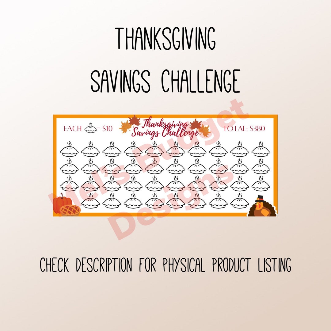 Thanksgiving Savings Challenge - Etsy