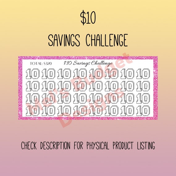 10 Dollar Savings Challenge - Etsy