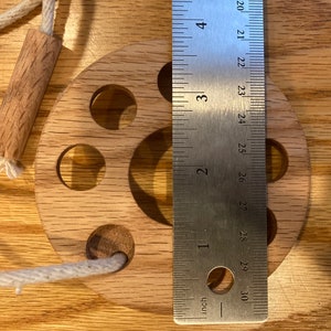 Lacing Threading Circle Toy Made Out of 100% Cotton String, and Red Oak ...