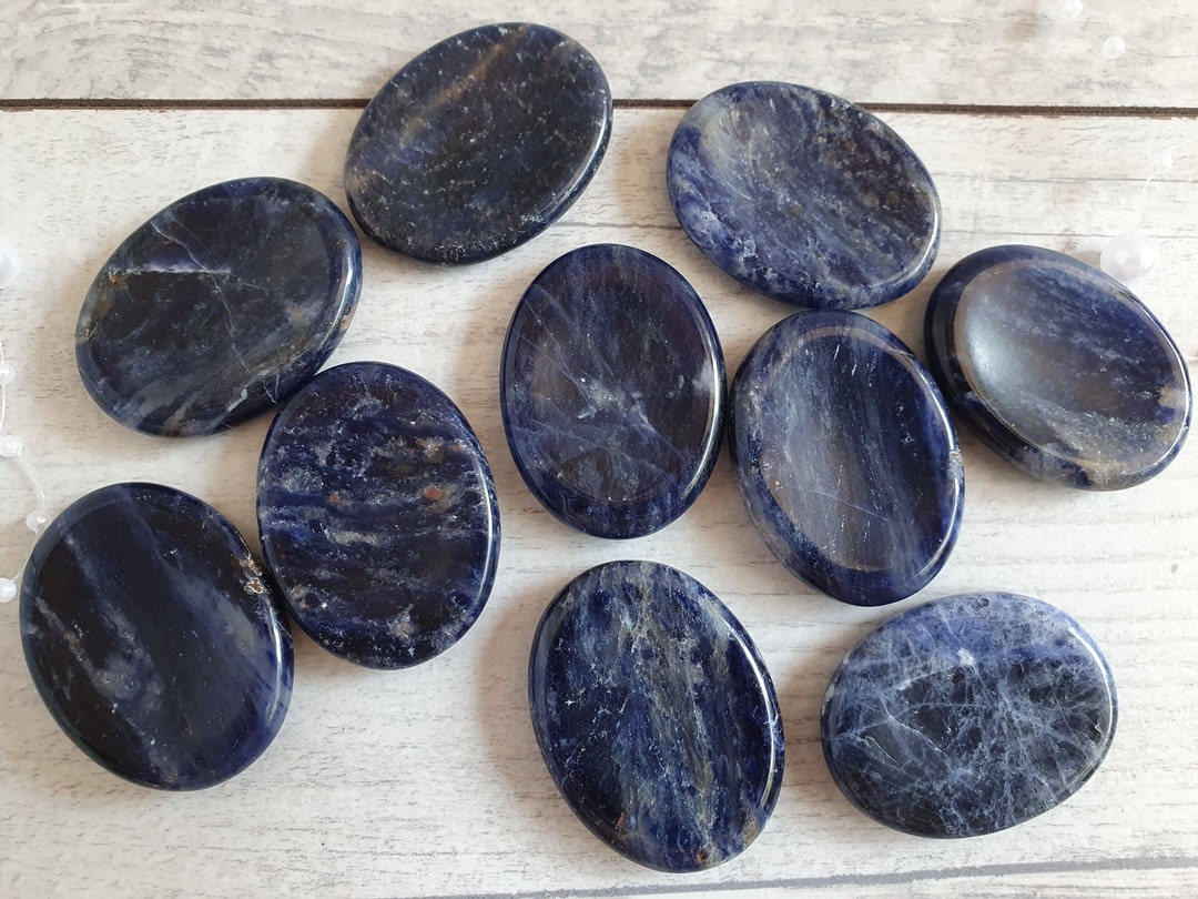 Sodalite Thumb Stone Worry Stone Memorial Stone - Etsy