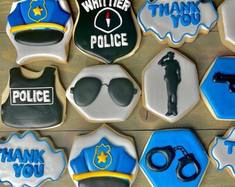 Police Themed Birthday Cookies for a Tray 53 Cookies Total - Etsy