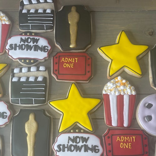 2 Dozen Movie Night Sugar Cookies. Movie Night Birthday - Etsy
