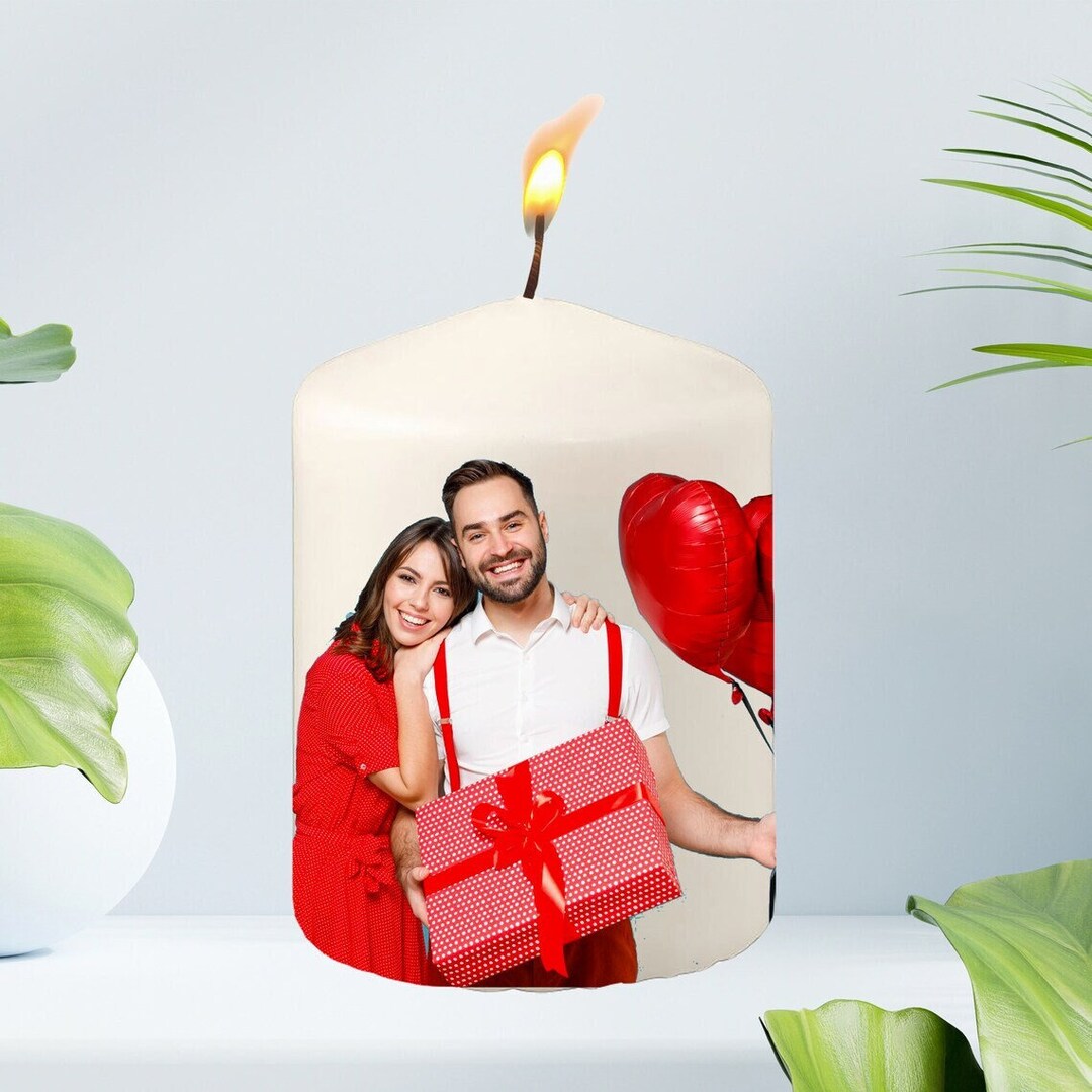 Personalized Photo Pillar Candle Custom Photo Candle - Etsy