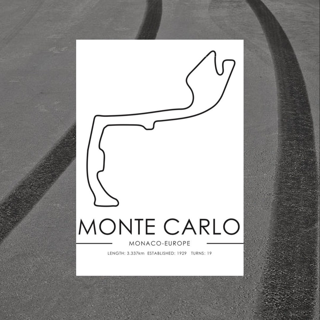 F1 Minimalistic Racetrack Layout Digital Print - Etsy
