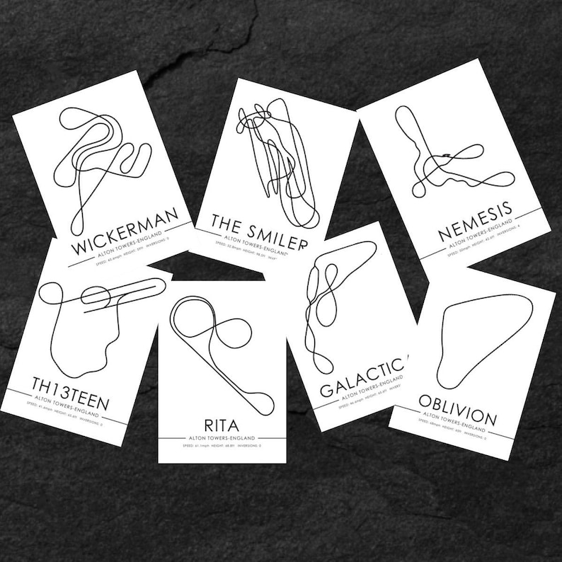 Alton Towers Minimalistic 4x6” Print Bundle - Etsy