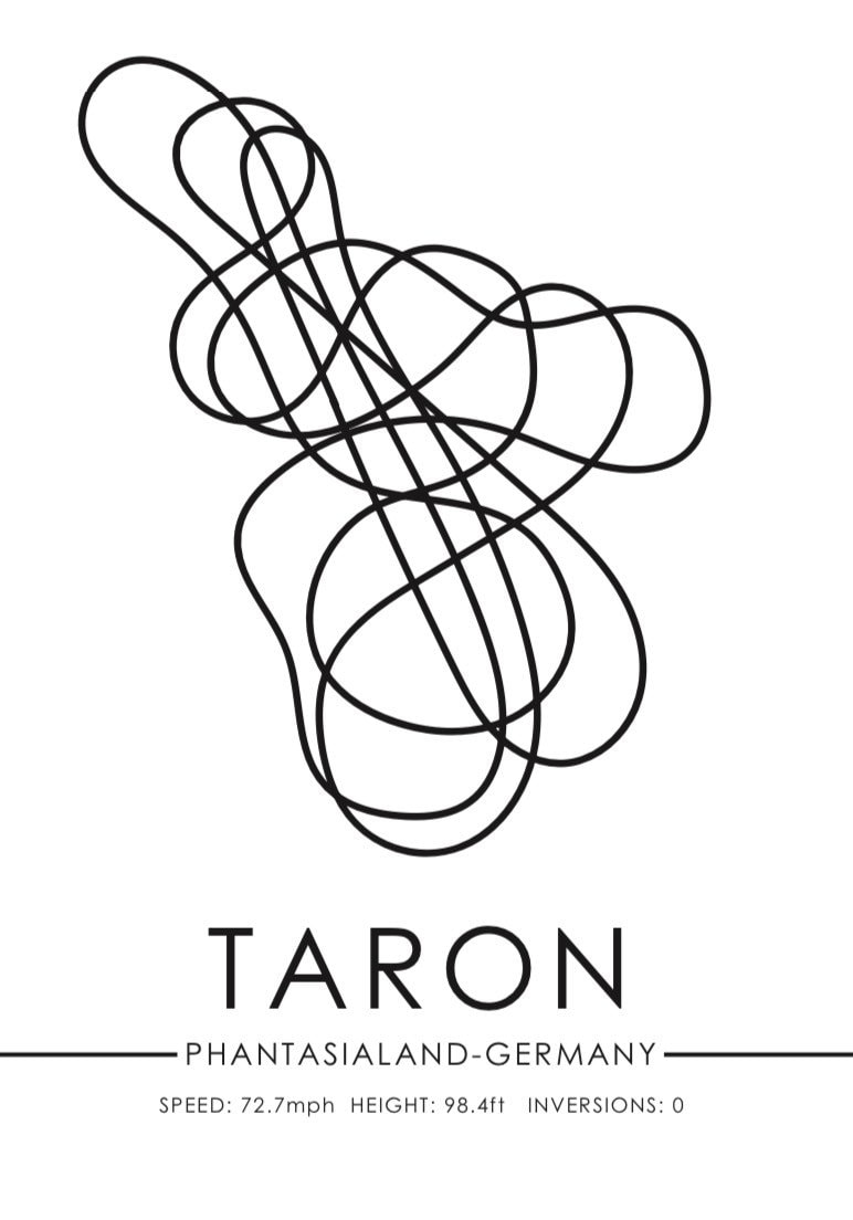 Taron Minimalistic Rollercoaster Layout Print - Etsy UK