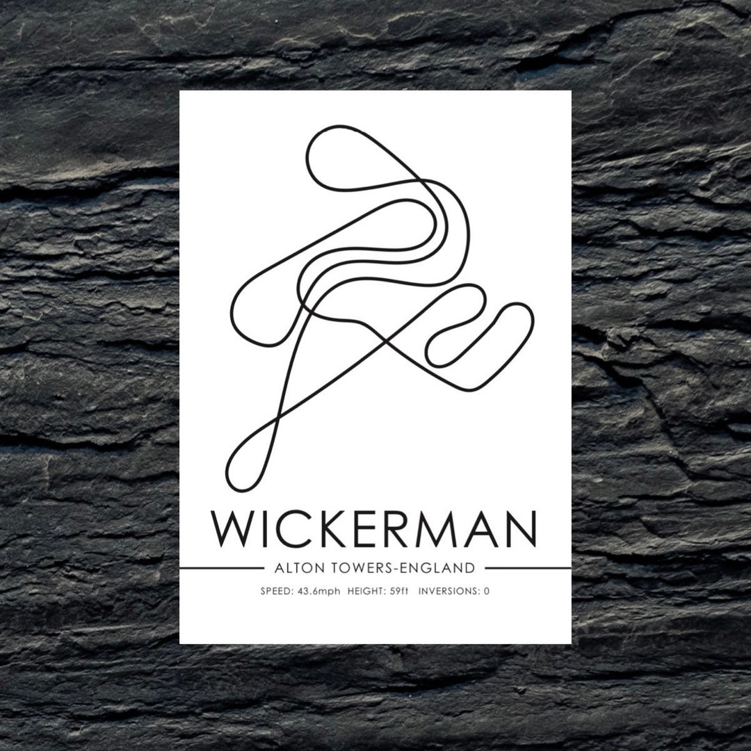 Wickerman Minimalistic Rollercoaster Layout Print - Etsy