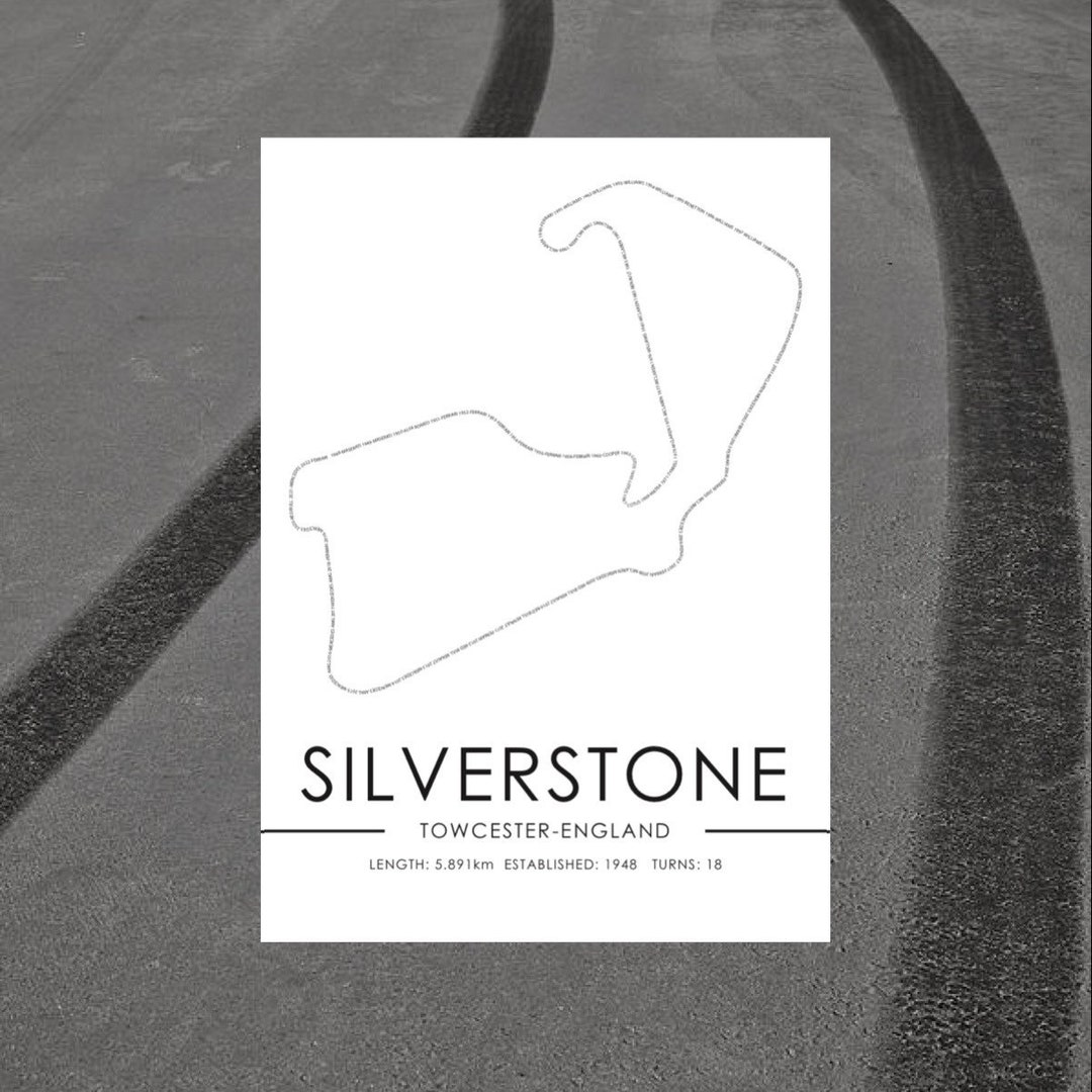 F1 Minimalistic Racetrack Layout Digital Print-constructor Winner ...