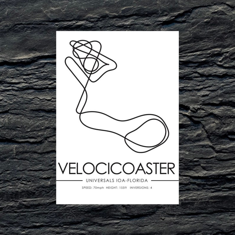 American Minimalistic Rollercoaster Layout Print - Etsy