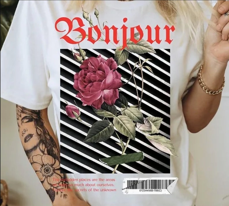 Belle Inspired PNG Shirt Design Grunge Princess Bonjour Flowers Rose ...