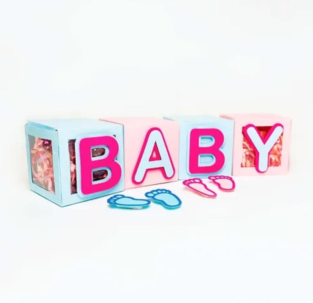 3D Baby Blocks SVG: Shower Decor, Gift Holder (digital File) - Etsy