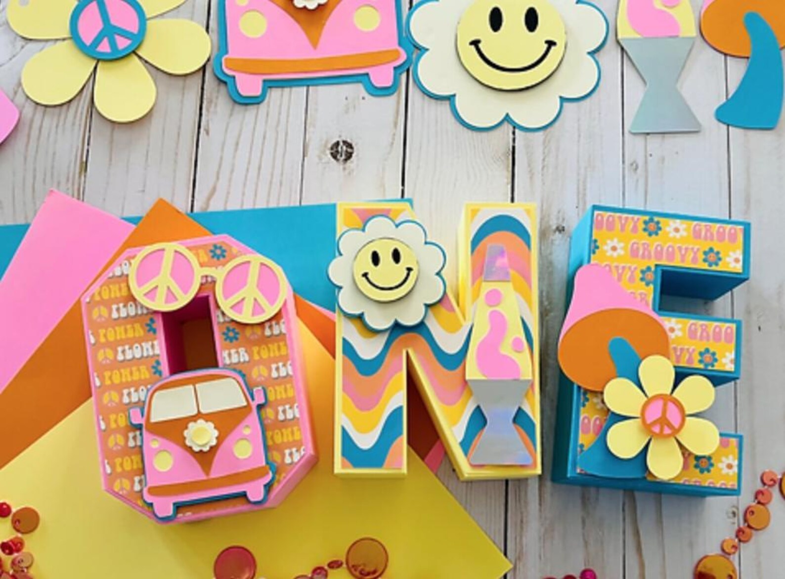 60's Party Decor SVG Bundle by Auntie Tay | Nostalgic Icon Banner ...