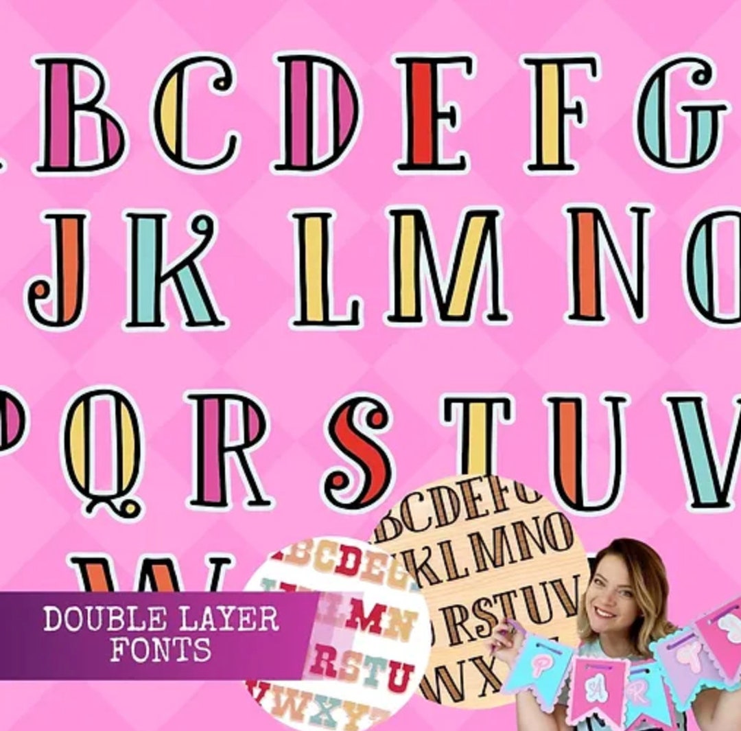 Exclusive Auntie Tay happy Double Layer Font Alphabet A-Z Double Layer ...