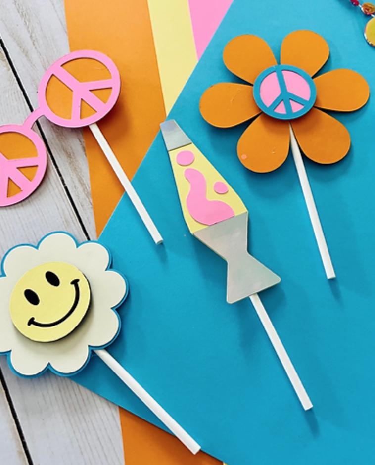 60's Party Decor SVG Bundle by Auntie Tay Nostalgic Icon Banner Cupcake ...