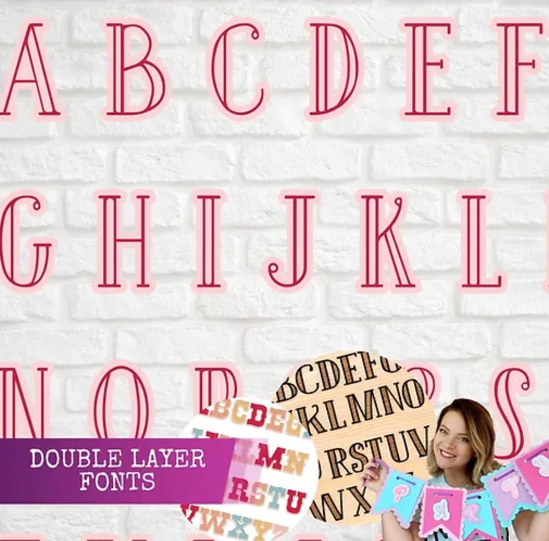 Exclusive Auntie Tay bravo Double Layer Font Alphabet A-Z Double Layer ...