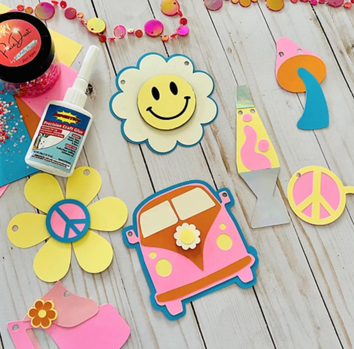 60's Party Decor SVG Bundle by Auntie Tay | Nostalgic Icon Banner ...