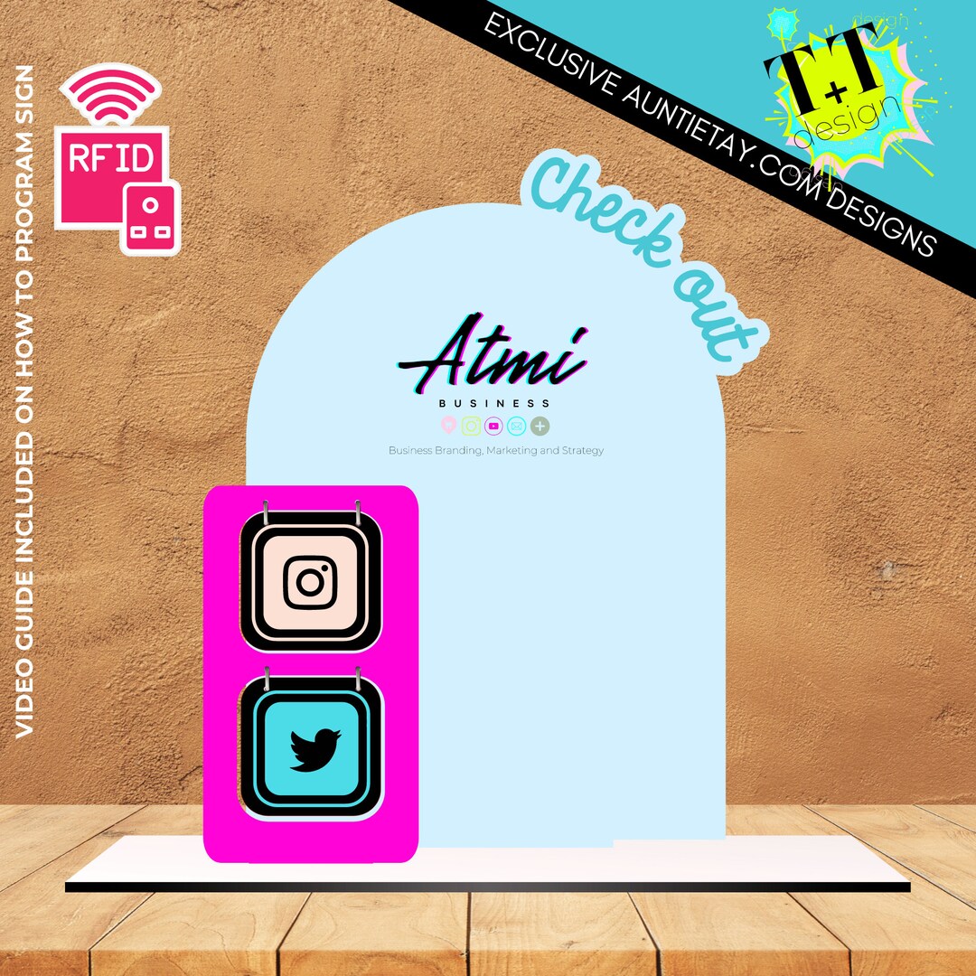 Exclusive Auntie Tay check Out Social Media Double Dangle Sign Acrylic ...