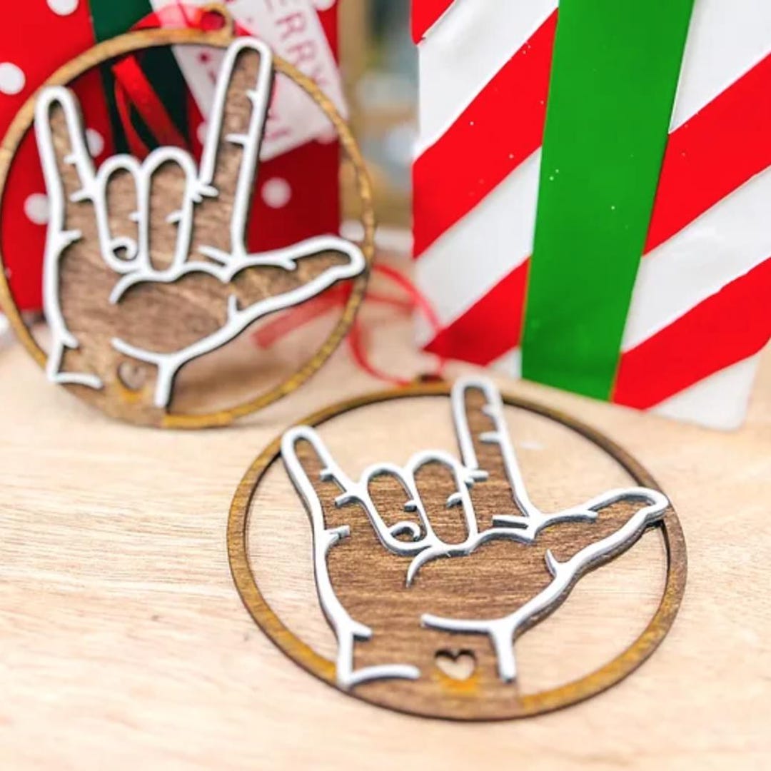 ASL "i Love You" Christmas Ornament SVG File | Christmas Laser File ...