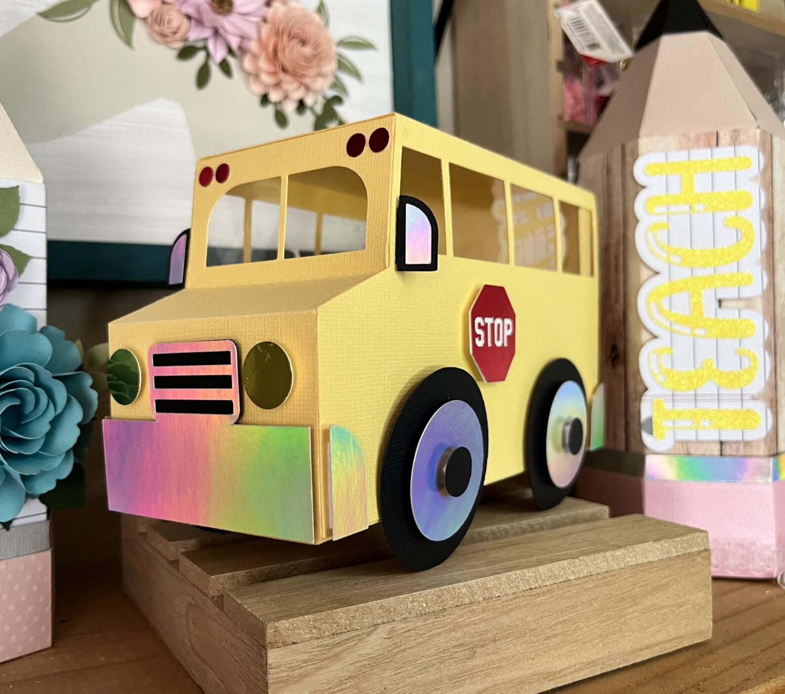 Auntie Tay 3D School Bus Paper SVG | Teacher Appreciation | Back to ...