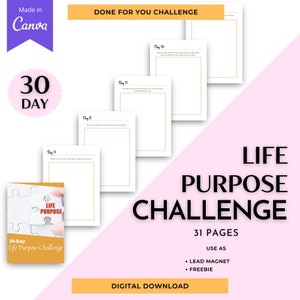 30-day Life Purpose Challenge | Done for You Visual Task Quest ...
