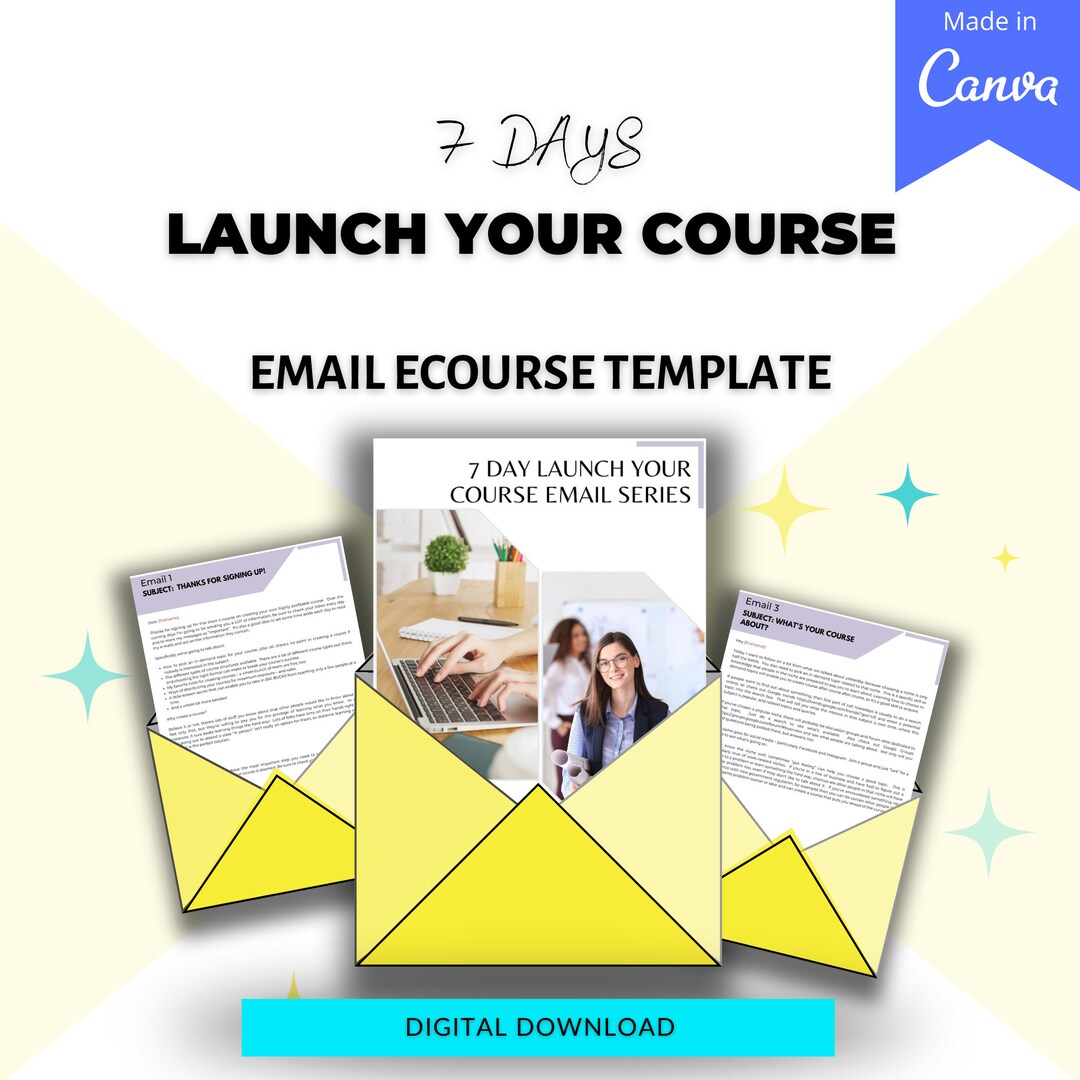 7 Day Launch Your Course | Done for You Ecourse Canva Email Templates ...