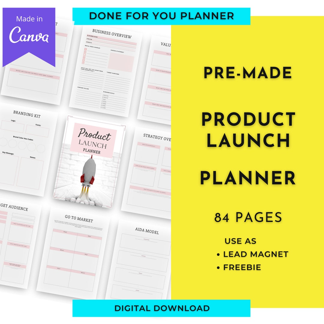 Product Launch Planner | Done for You Planner Canva Templates Digital ...