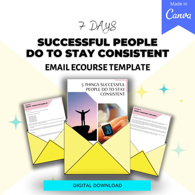 7-day Consistency Ecourse | Canva Email Templates (digital Download) - Etsy