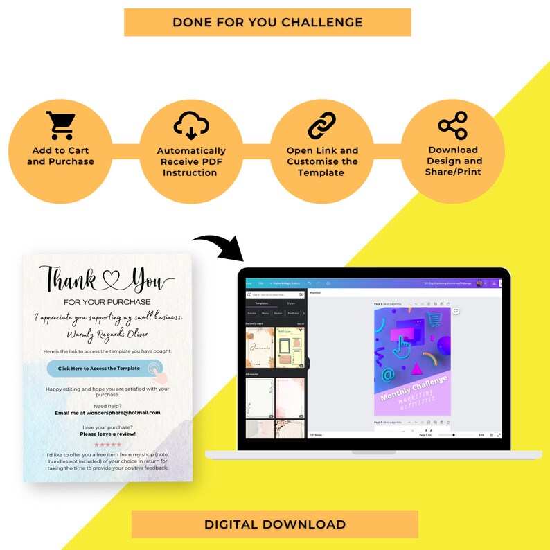 20-day Marketing Activities Challenge | Done for You Visual Task Quest ...