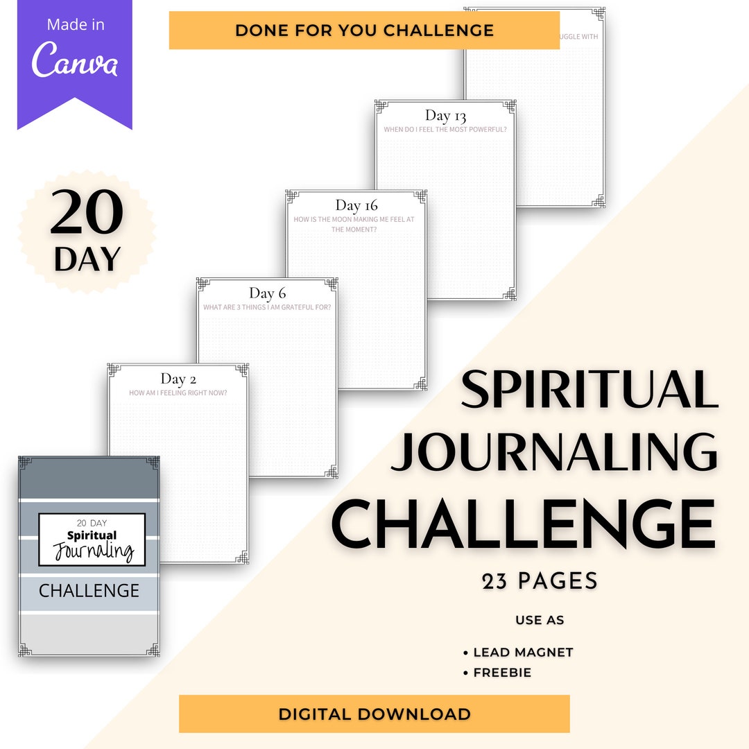 20-day Spiritual Journaling Challenge | Done for You Visual Task Quest ...