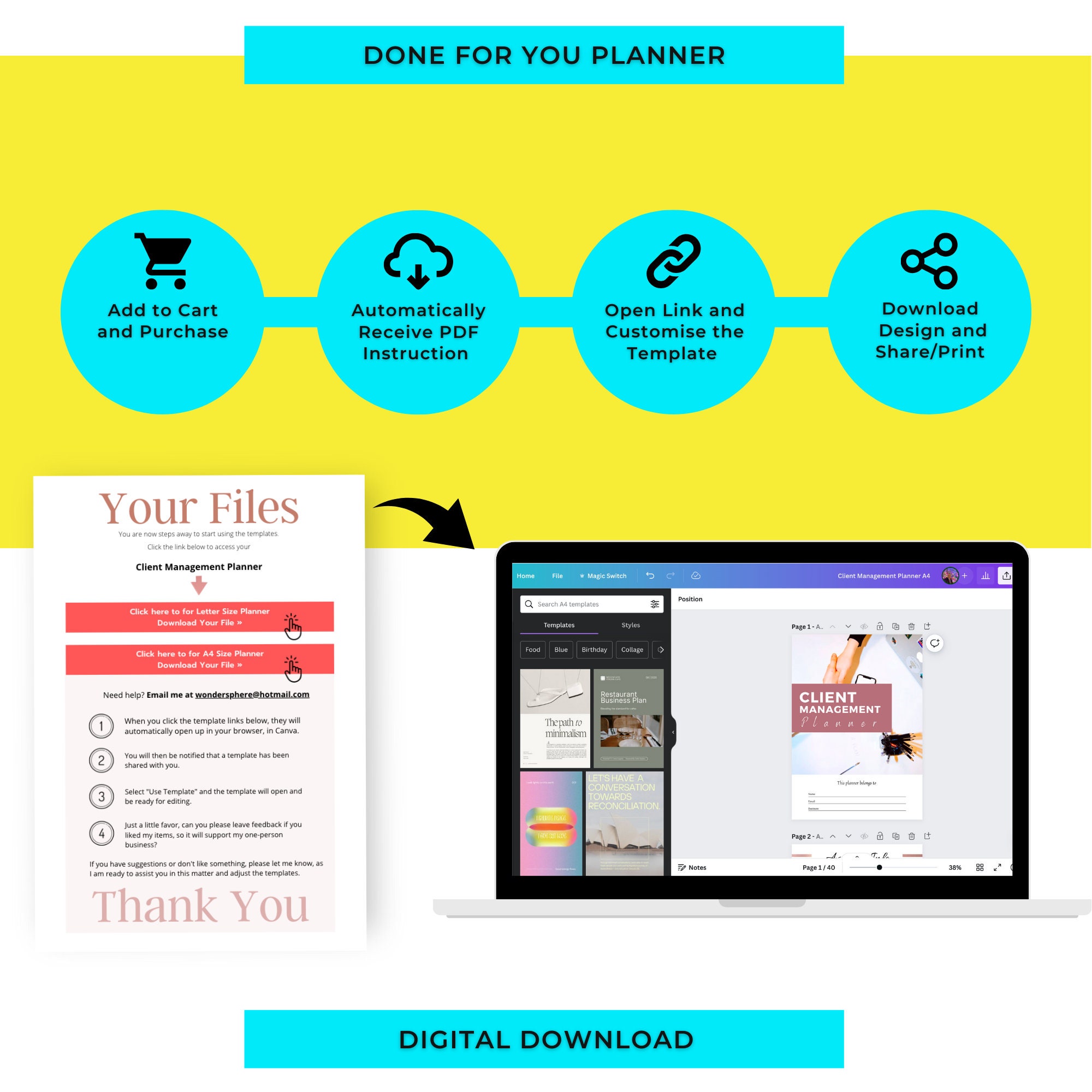 Client Management Planner | Done for You Planner Canva Templates ...