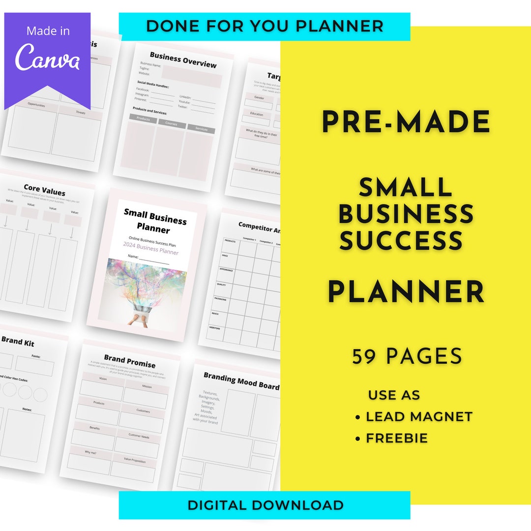 Small Business Success Planner | Done for You Planner Canva Templates ...