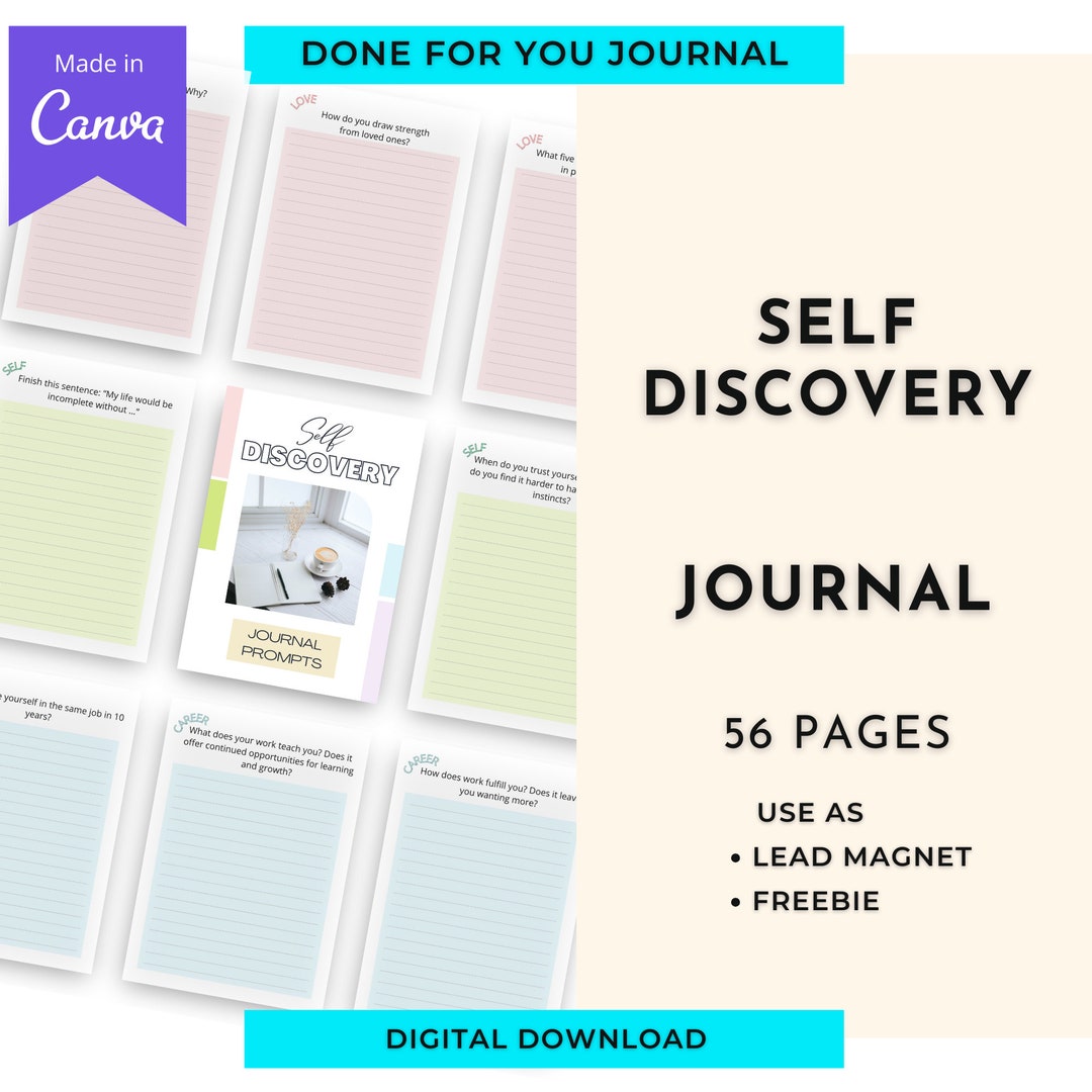 Self Discovery Journal | Done for You Personalized Journal Canva ...