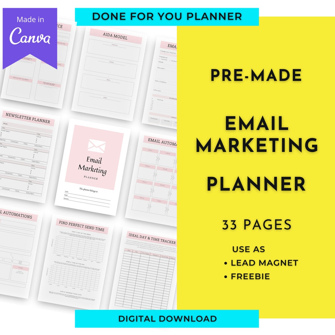 Email Marketing Planner | Done for You Planner Canva Templates Digital ...