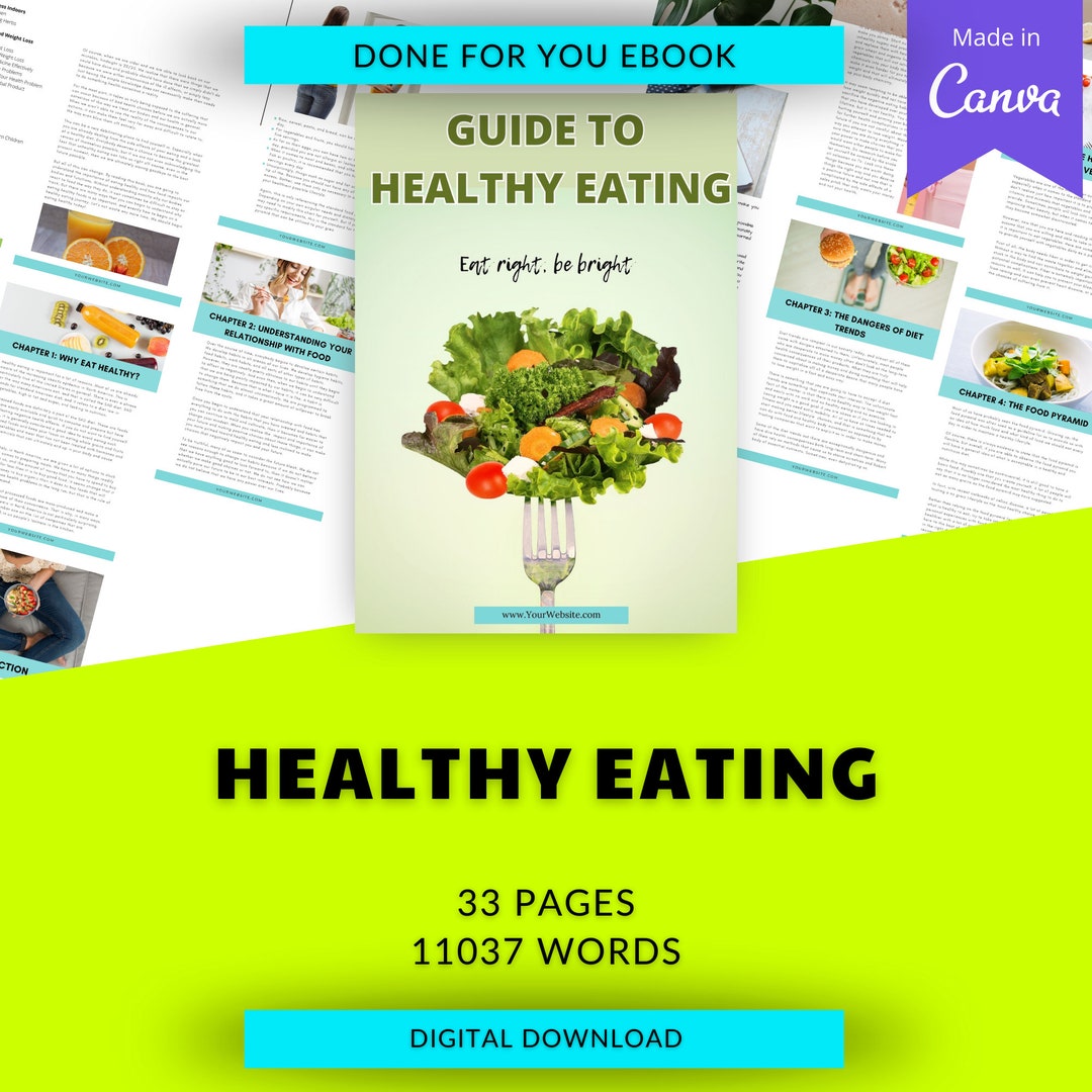 Guide to Healthy Eating | Done for You Ebook Canva Templates Digital ...