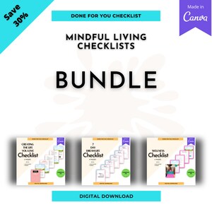 Mindful Living Checklists Bundle | Done for You Visual Task Creativity ...