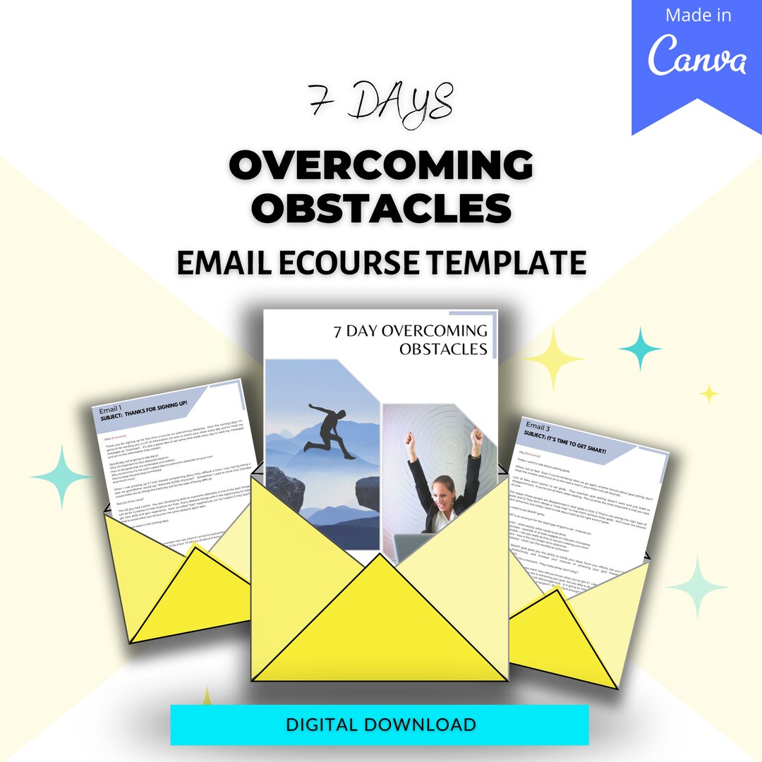 7 Day Overcoming Obstacles Done for You Ecourse Canva Email Templates ...