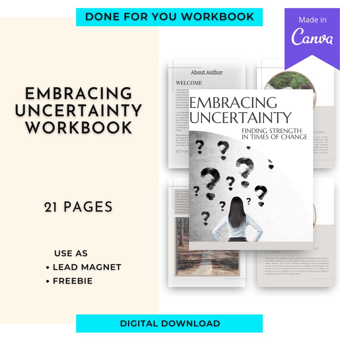 Uncertainty Workbook Canva Template: Resilience & Personal Growth ...