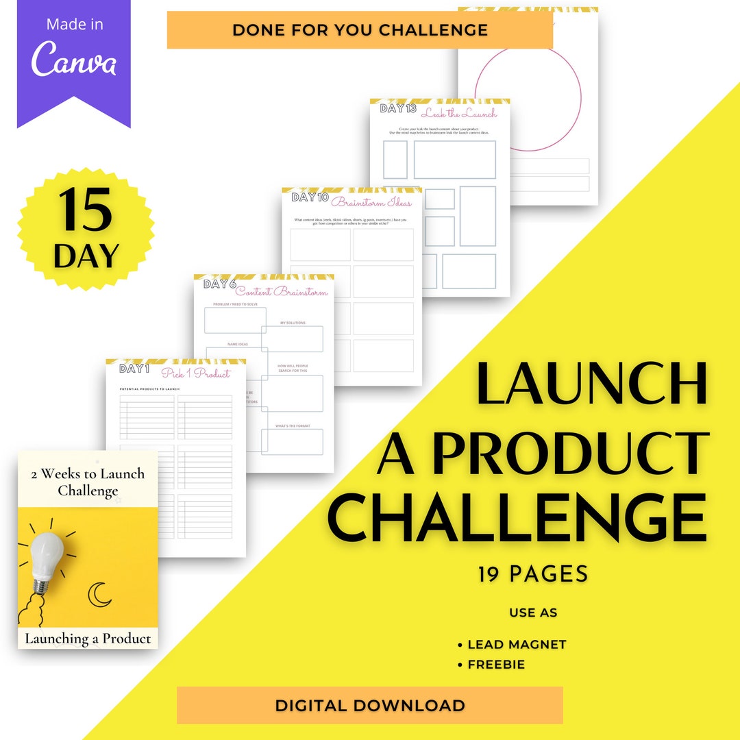 15-day Launch a Product Challenge | Done for You Visual Task Quest ...