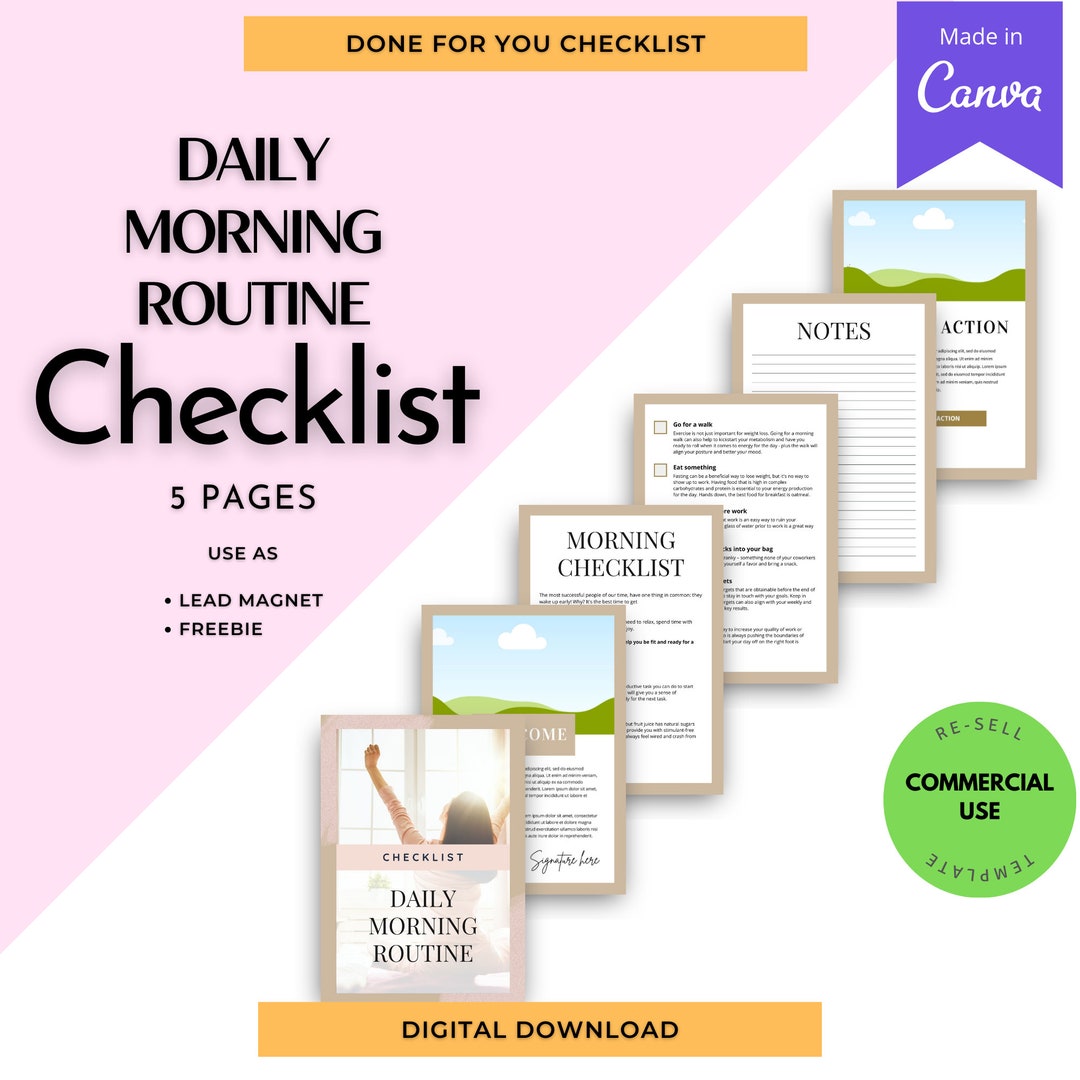 Daily Morning Routine | Done for You Visual Task Creativity Canva ...