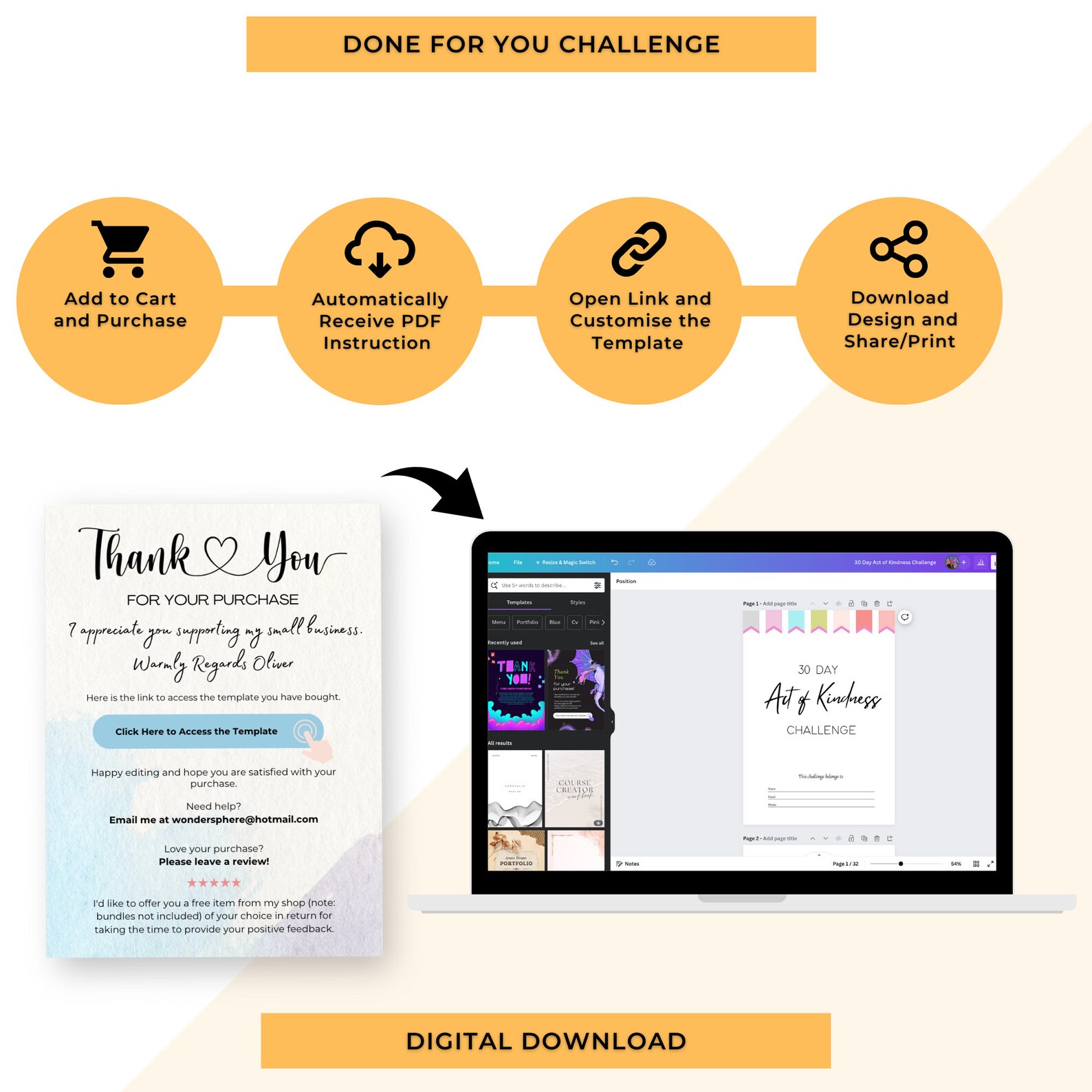 30-day Act of Kindness Challenge | Done for You Visual Task Quest ...